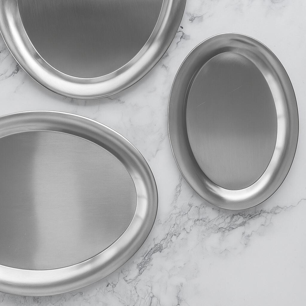 Moda Serving Satin Stainless Steel Oval Platter - Trenton International