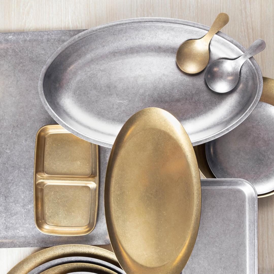 Vintage Gold Rectangular Tray - Trenton International